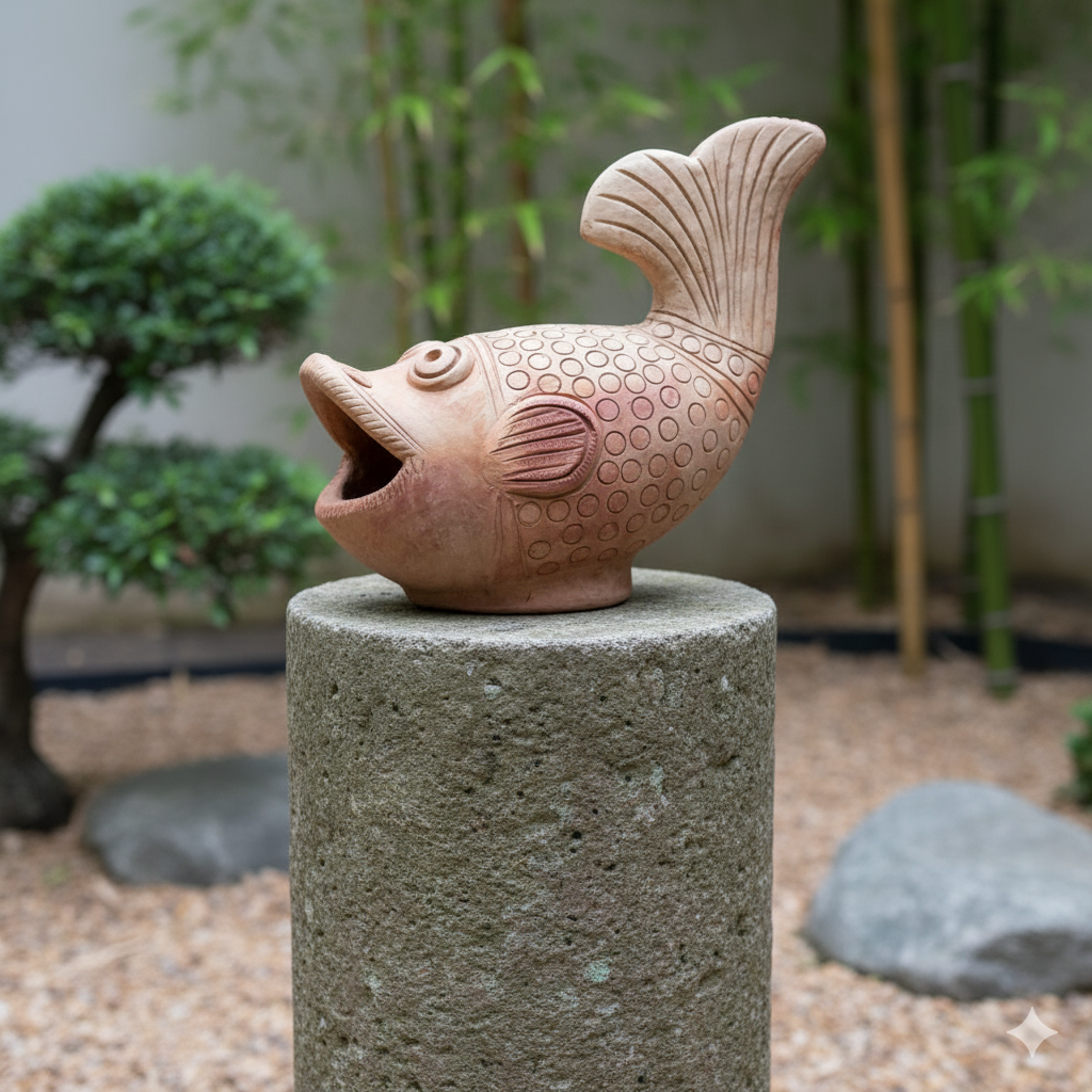 Rustic Handcrafted Terracotta Fish Figurine Garden Décor – Prosperitymirra